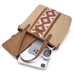 Bags | 723 Wrangler Tote Bag Western Purse Boho Aztec Tan Handbags ...